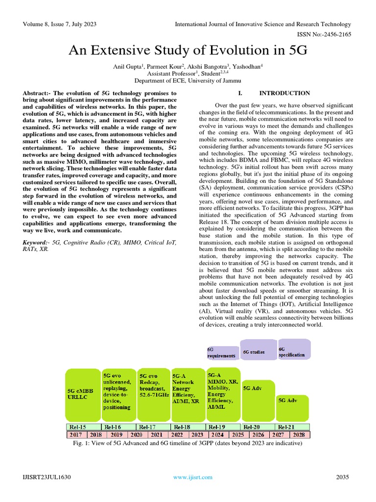 An Extensive Study of Evolution in 5G | PDF | 4 G | Internet Of Things