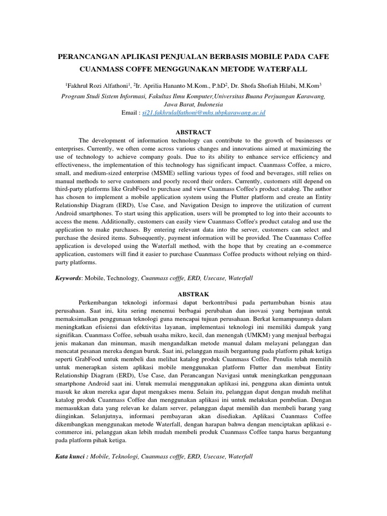 Perancangan Aplikasi Penjualan Berbasis Mobile Pada Cafe Cuanmass Coffe ...