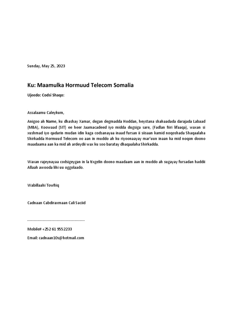 Codsi Shaqo | PDF