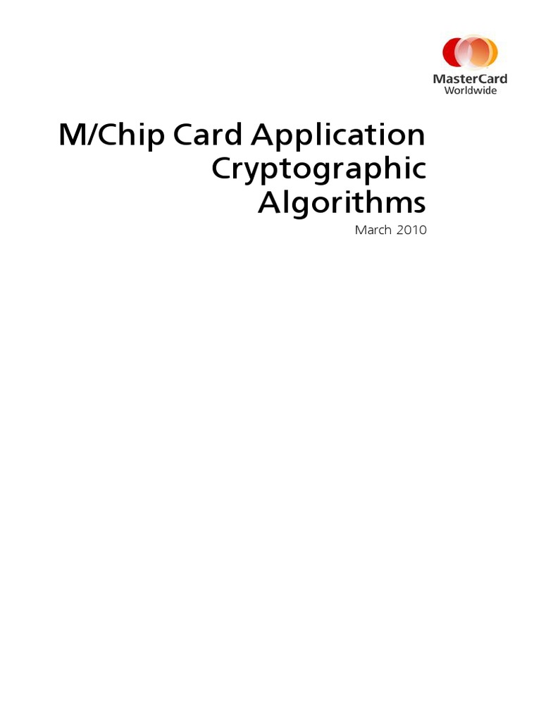 Mchip Card Application Cryptographic Algorithms Pdf Smart Card Emv 4624