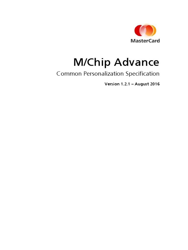 MChip Advance Common Personalization Specification Version 1.2.1 | PDF ... MChip Advance Common Personalization Specification Version 1.2.1 | PDF ...