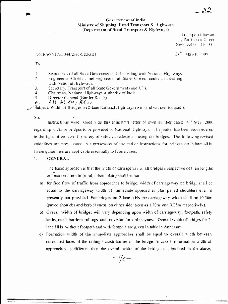 Guidelines for 2-Lane Highway Bridges | PDF