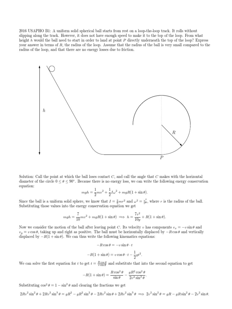 2016 Usapho B1 | PDF | Sphere | Kinematics