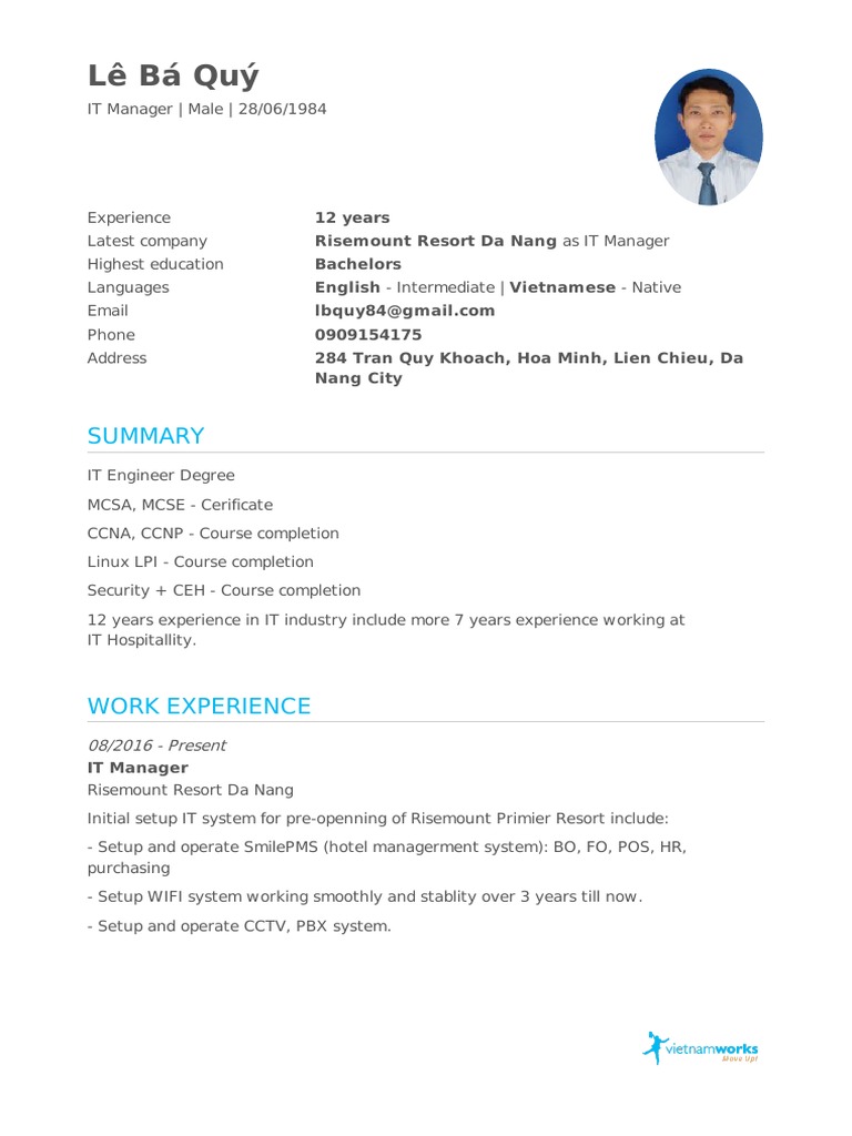 Le Ba Quy CV | PDF | Computer Networking | Computing
