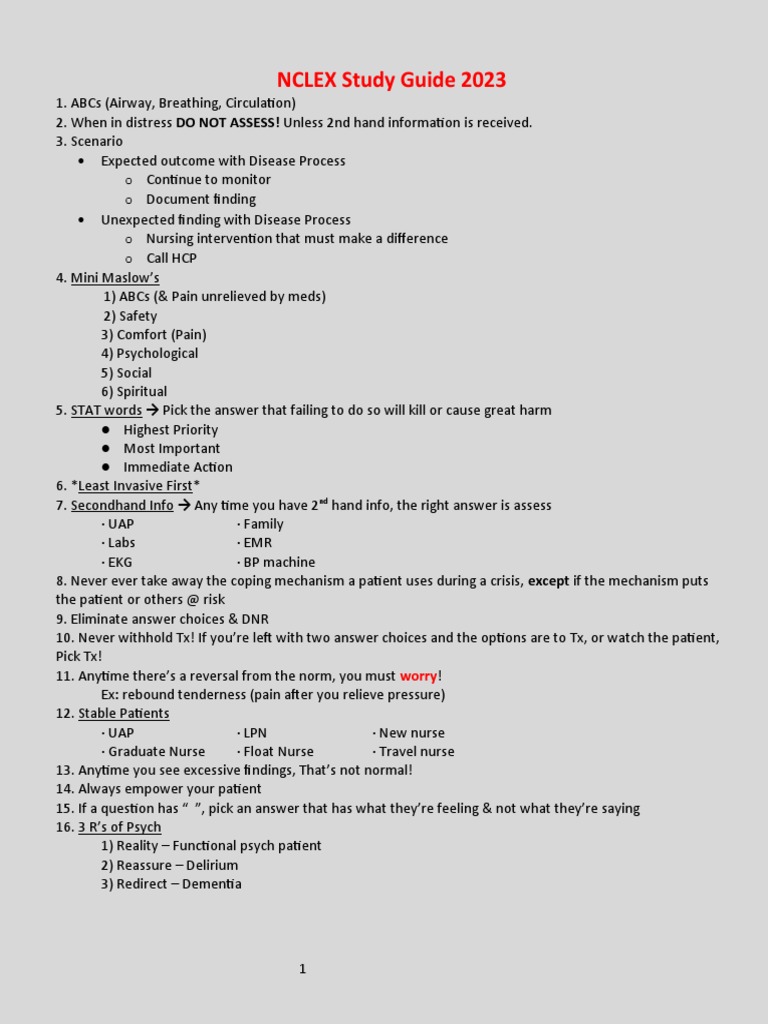 NCLEX Study Guide | PDF | Heart | Heart Valve