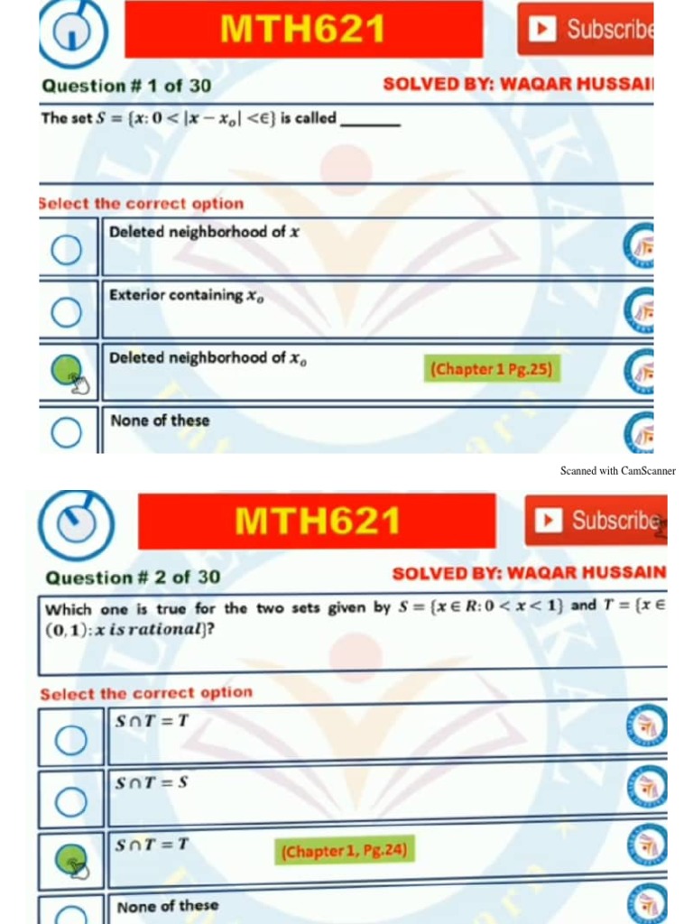 MTH 621 (Mid) (Modules 1 To 100) by Meesam Raza | PDF