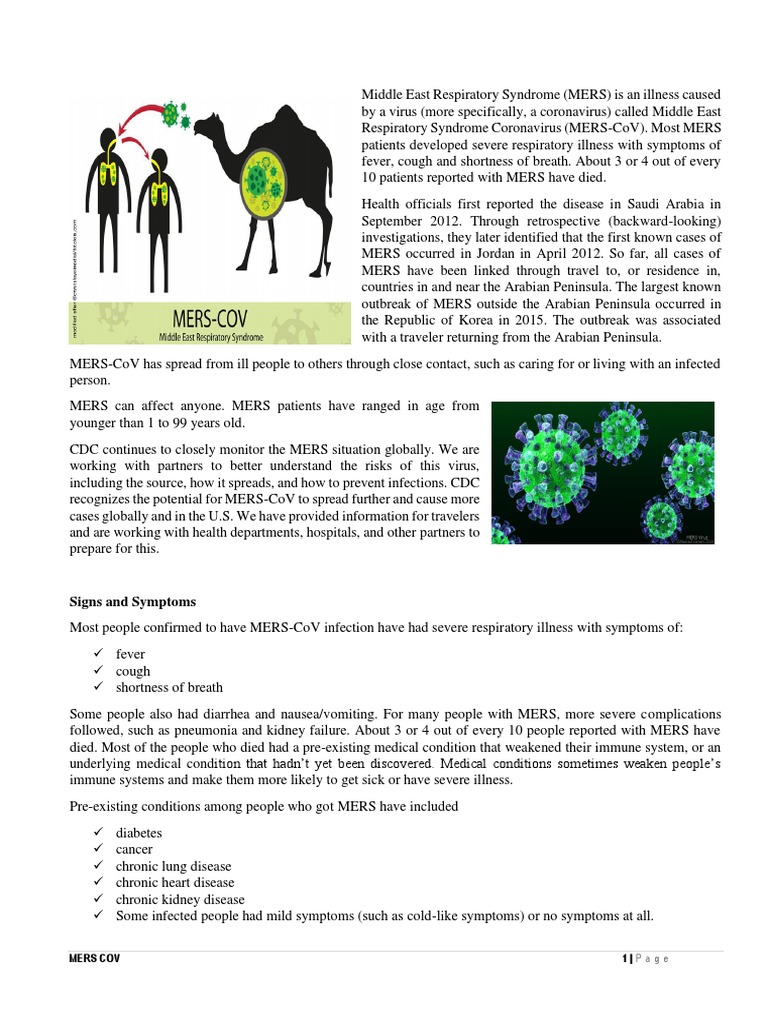 Middle East Respiratory Syndrome | PDF | Health Sciences | Microbiology