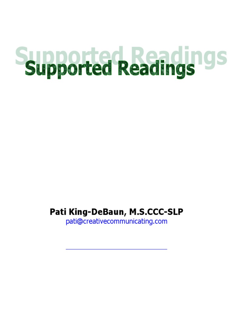 Supportedhandout 3 | PDF | Communication | Behavior Modification