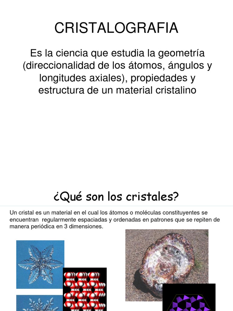 CRISTALOGRAFIA | Cristalografía de rayos X | Estructura cristalina