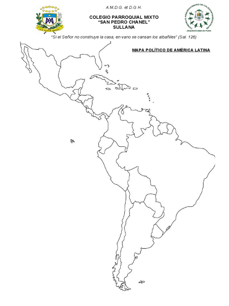 Mapa Geográfico Político De América Latina.