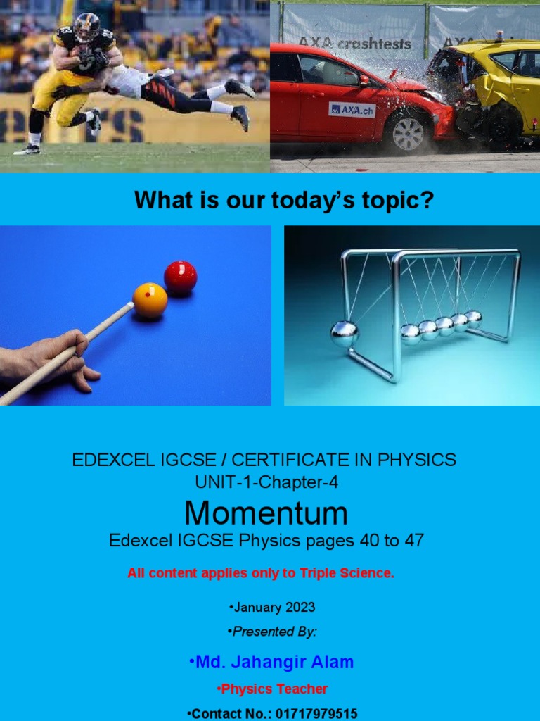 IGCSE 14 Momentum | PDF | Momentum | Force