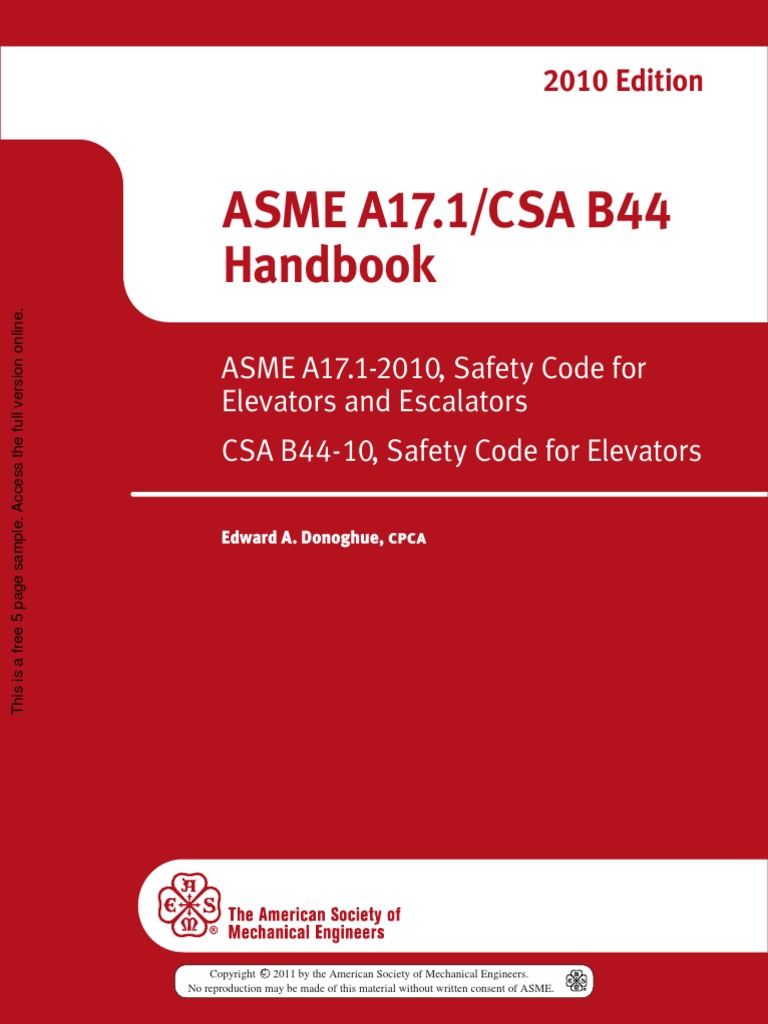 1.6.9.1-ASME-17.1-Safety Code-2010 | PDF | Elevator | Manufactured Goods