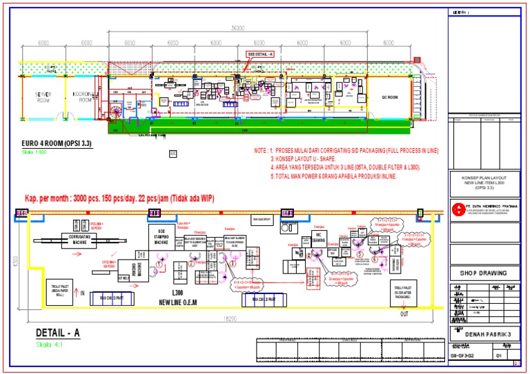 DWG Layout Plan Clean Room Factory 3 2023 Rev. 1-Model | PDF