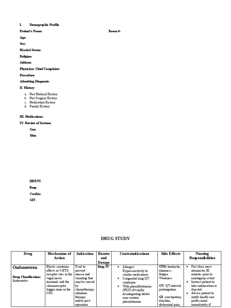 Nursing Patient Profile | PDF | Health Care | Causes Of Death