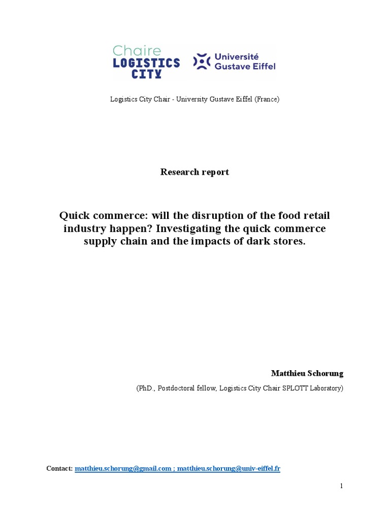 Quick Commerce Disruption in Food Retail | PDF | E Commerce | Retail