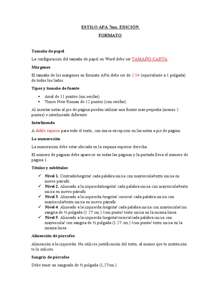 Resumen - Formato Apa 7ma. Edición | PDF | Estilo apa