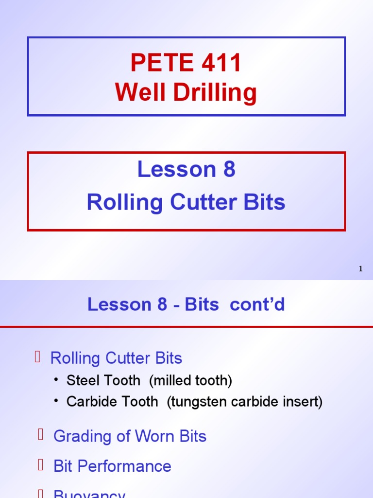 Rolling Cutter Bits 01 | PDF | Bearing (Mechanical) | Buoyancy