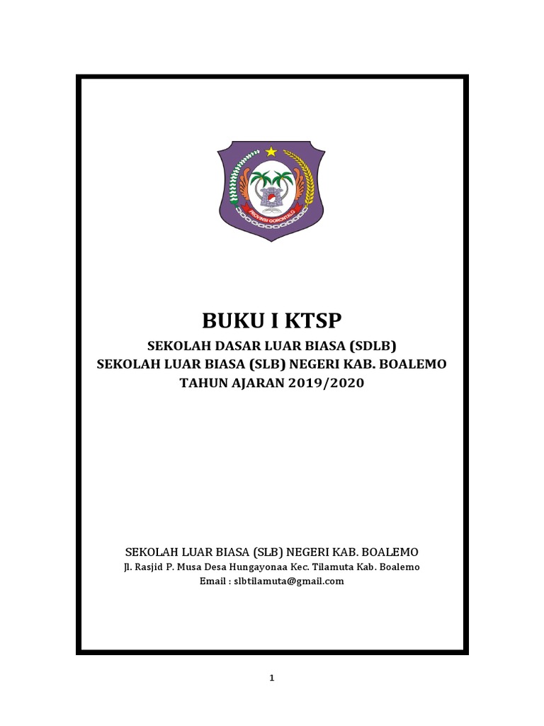 KTSP SDLB Kab. Boalemo 2019/2020 | PDF
