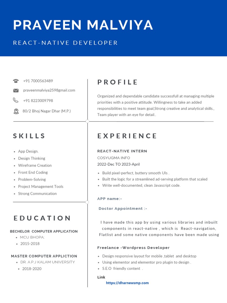 Praveen Malviya: Profile | PDF