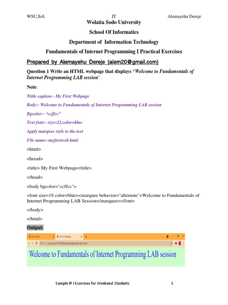 Ip Lab Manual Pdf Html Element Software Development