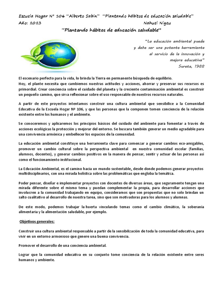 Proyecto Medio Ambiente | PDF