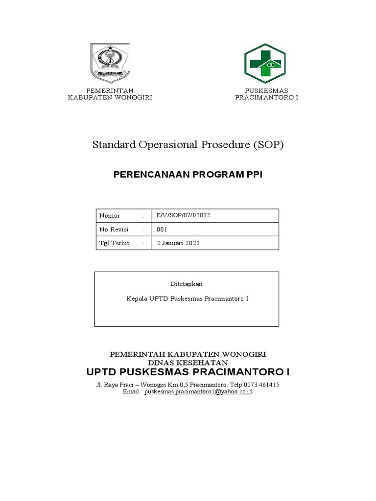 SOP Perencanaan Program PPI Puskesmas | PDF | Kesehatan Holistik ...