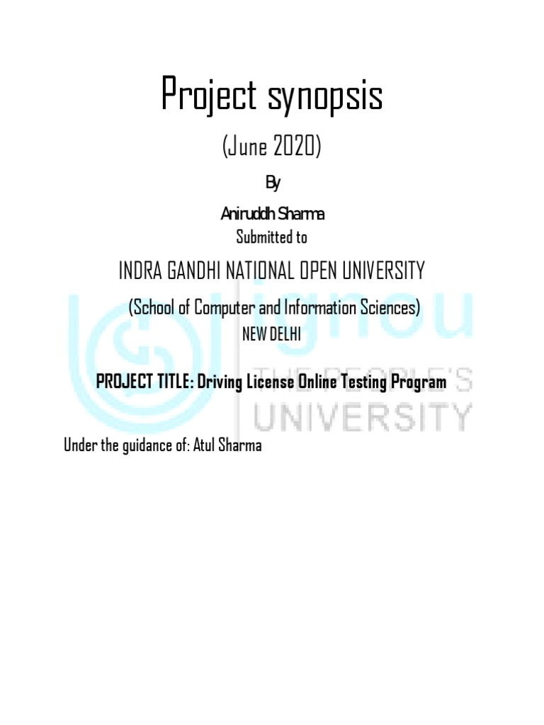 BCA Project Synopsis (Aniruddh Sharma) | PDF | Relational Database | Conceptual Model