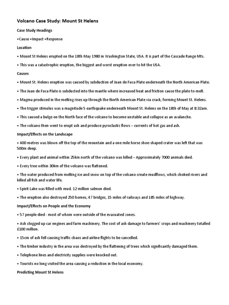 Volcano Case Study | PDF | Volcano | Types Of Volcanic Eruptions