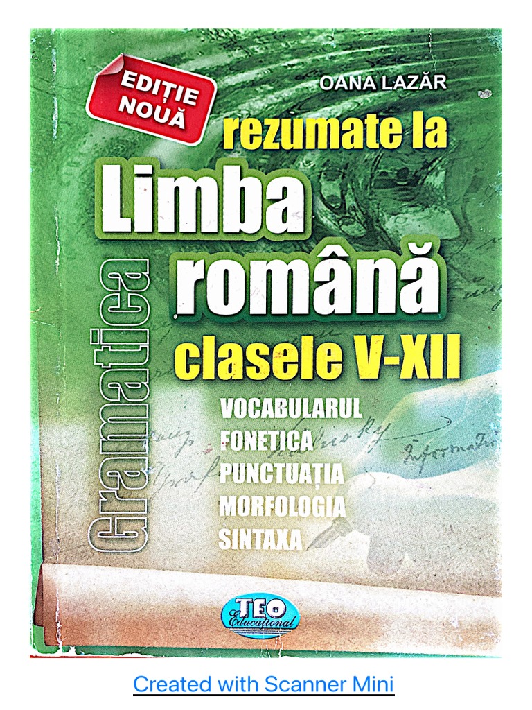 Gramatica. Limba Romana | PDF