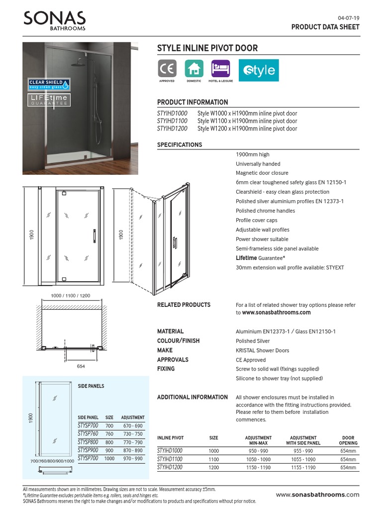 style_inline_pivot_july_2019-1 | PDF | Door | Shower