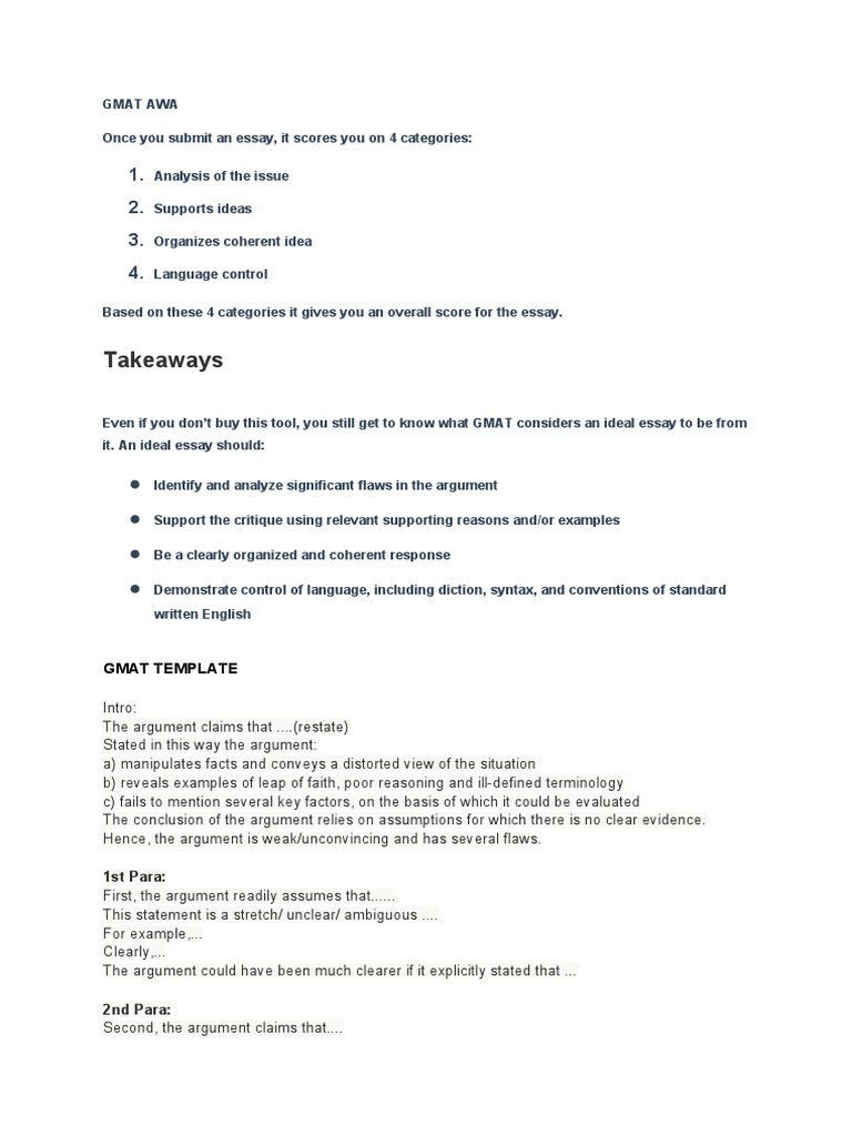 GMAT Awa Template | PDF | Argument | Brand