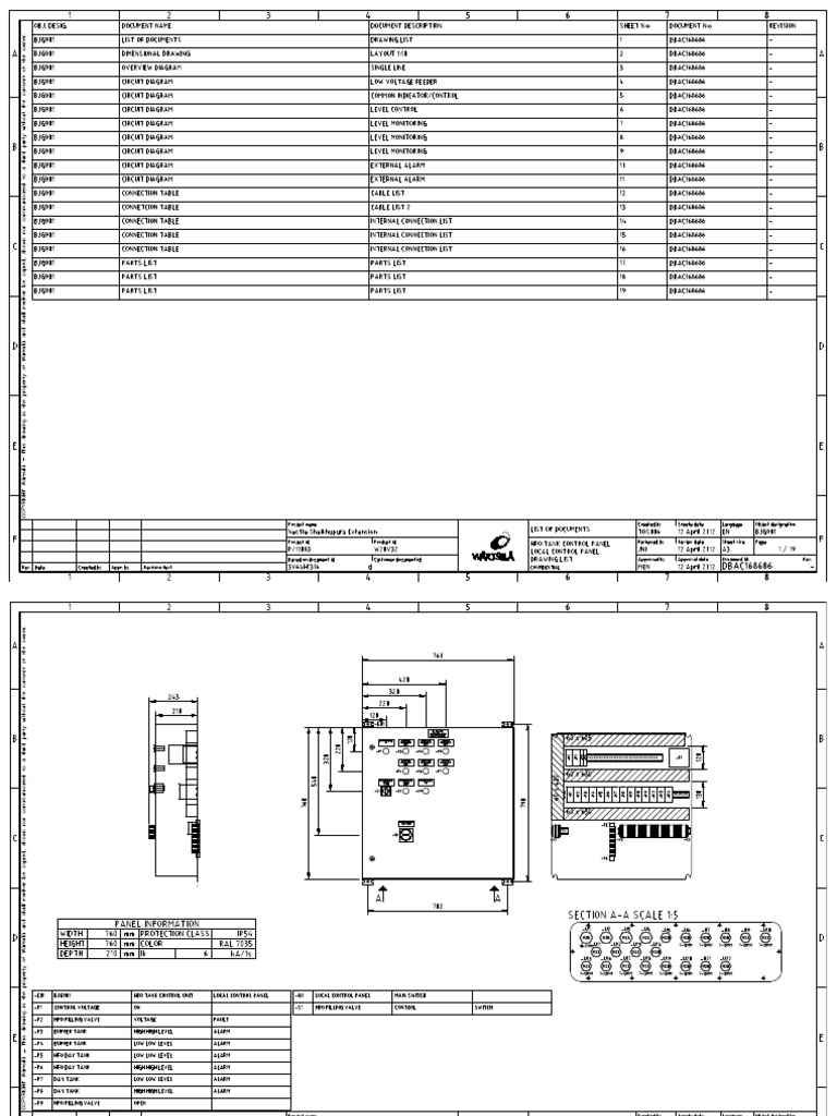 BJG901 HFO Tank Control Panel Drawings DBAC168686 | PDF