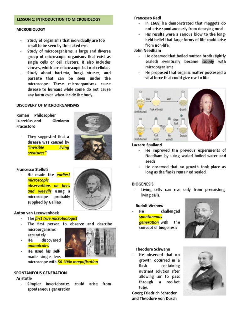 Key Milestones in Microbiology History | PDF | Microorganism | Louis ...