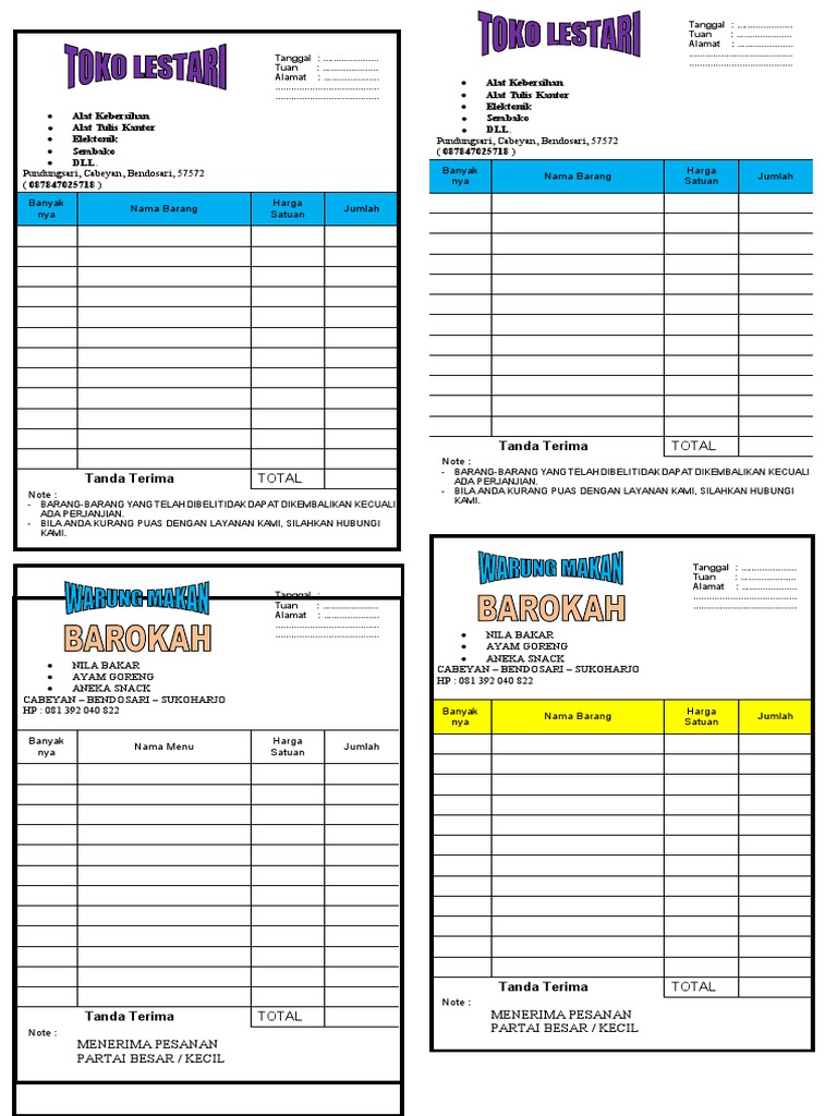 Nota Lestari Dan Barokah | PDF