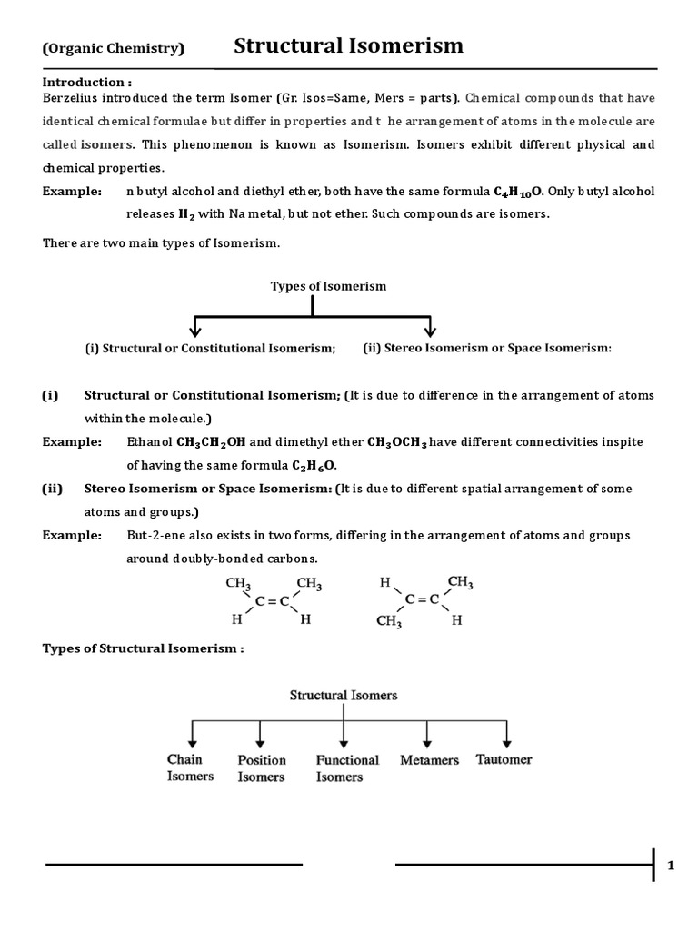 Structural Isomerism | PDF