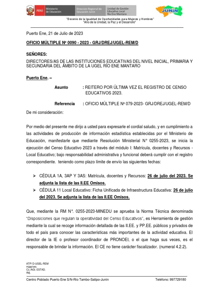 Oficio Multiple 0090-2023 | PDF | Aplicación movil | Informática