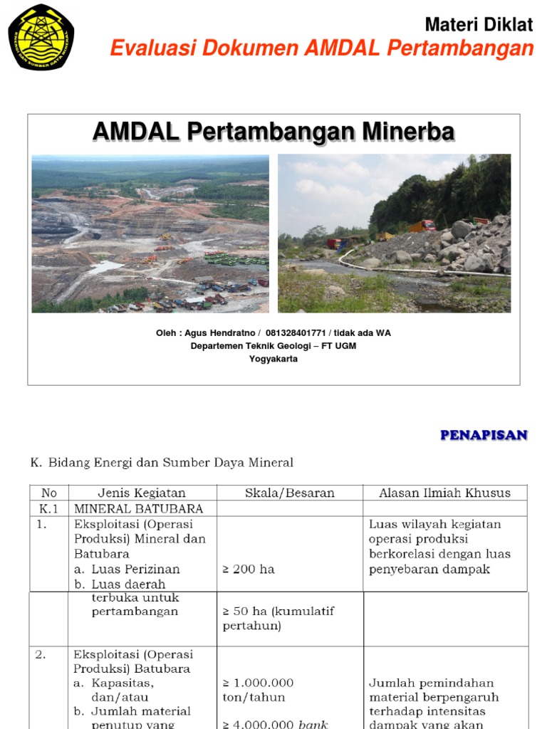 AMDAL - Pertambangan | PDF