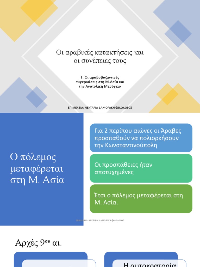 1.4 ΟΙ ΑΡΑΒΙΚΕΣ ΚΑΤΑΚΤΗΣΕΙΣ | PDF