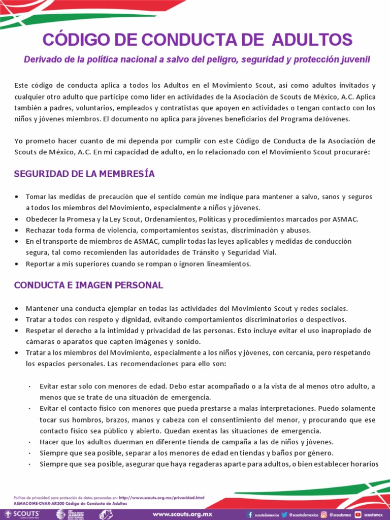 Codigo de Conducta | PDF | Exploración | Adultos