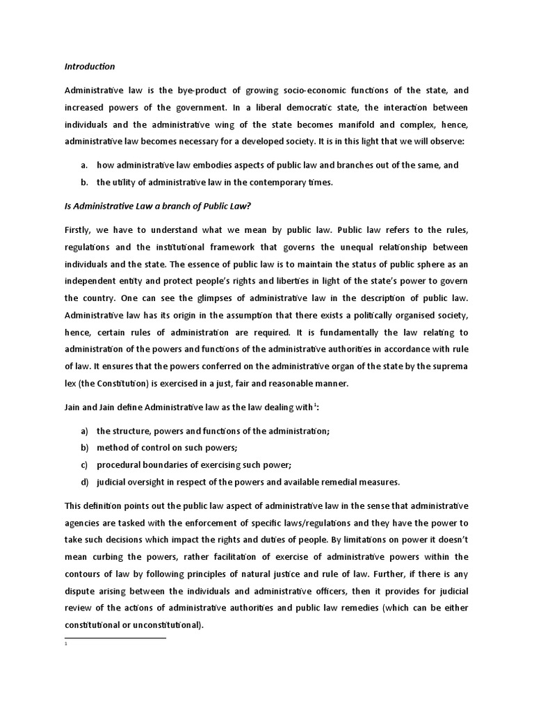 CIA 1 - Admin Law | PDF | Administrative Law | State (Polity)