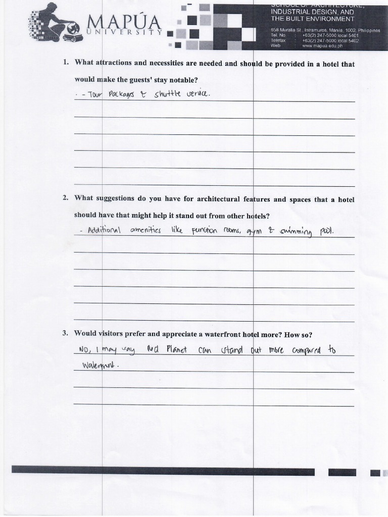 Mapua Survery Form | PDF