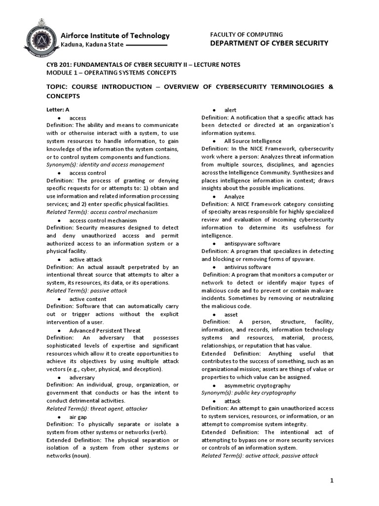 1 Operating Systems Concept | PDF | Security | Computer Security