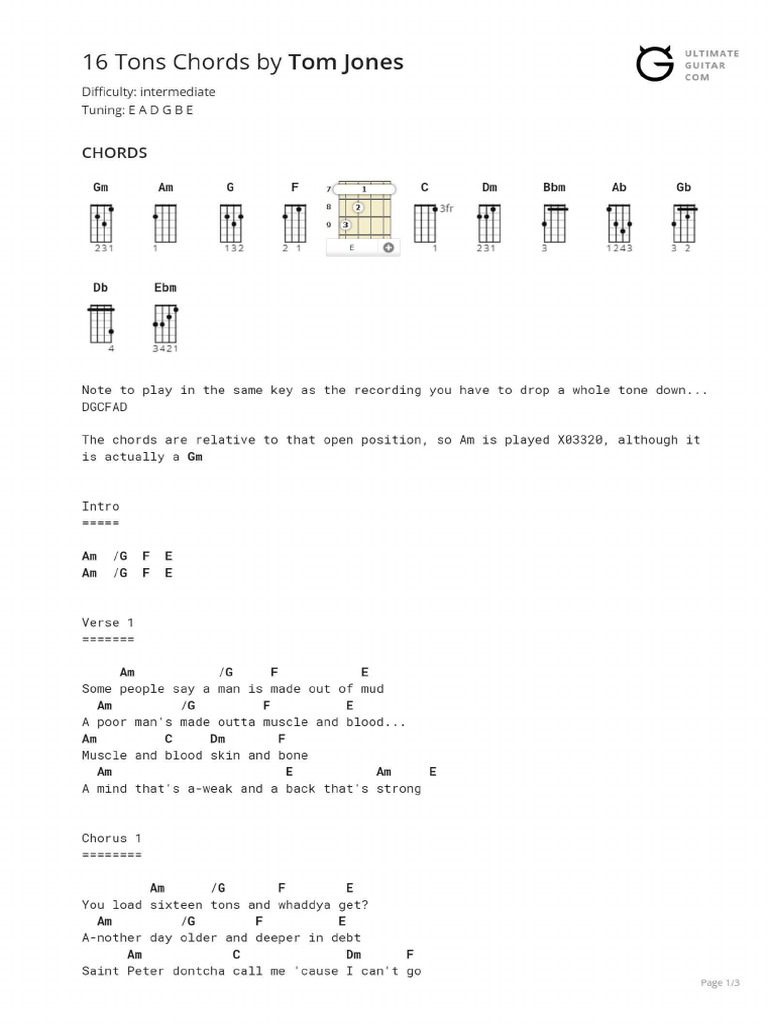 16 Tons Chords | PDF