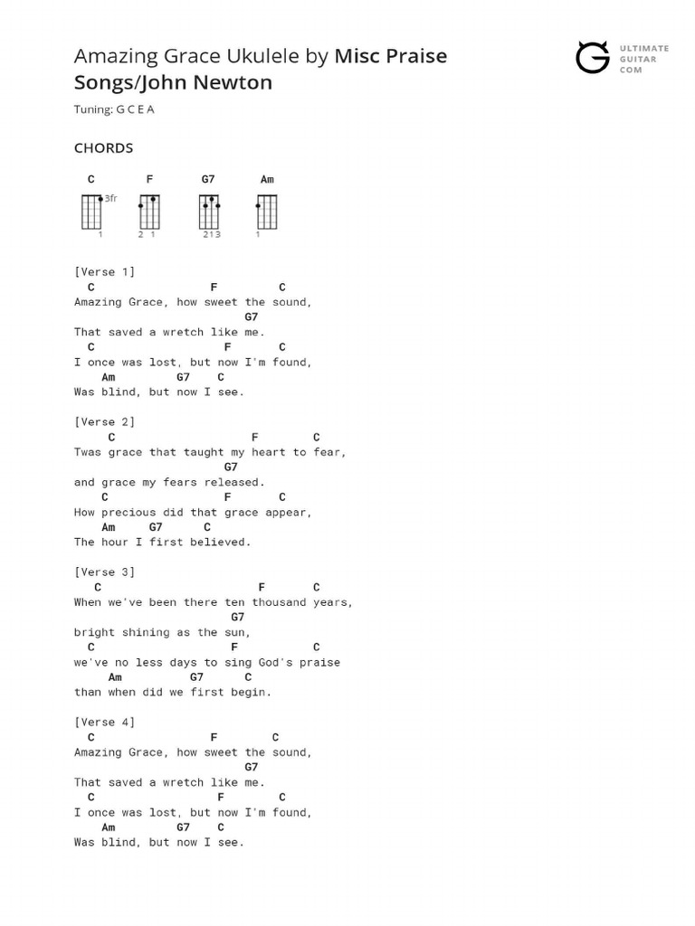 Amazing Grace Ukulele | PDF