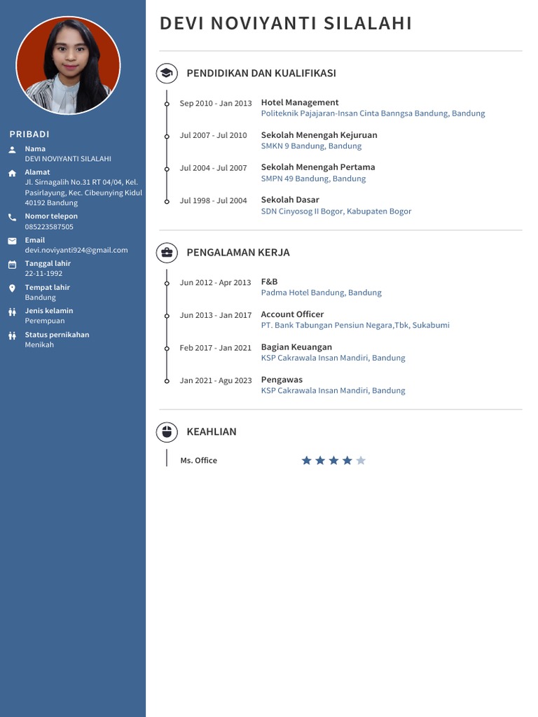 CV Devi Noviyanti Silalahi | PDF