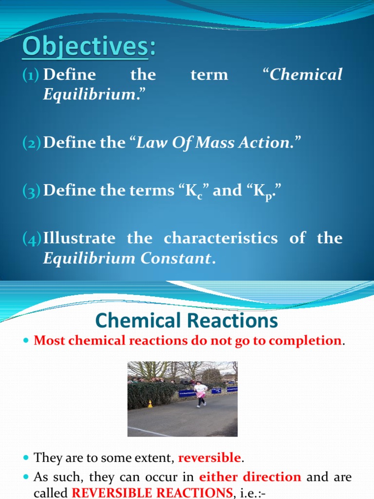 Lecture 14 Law of Mass Action and Equilibrium Constant | PDF