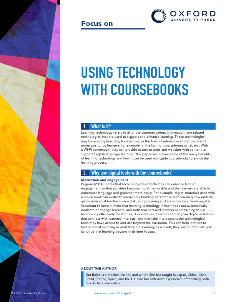Using Technology With Coursebooks Focus Paper | PDF | Learning ...