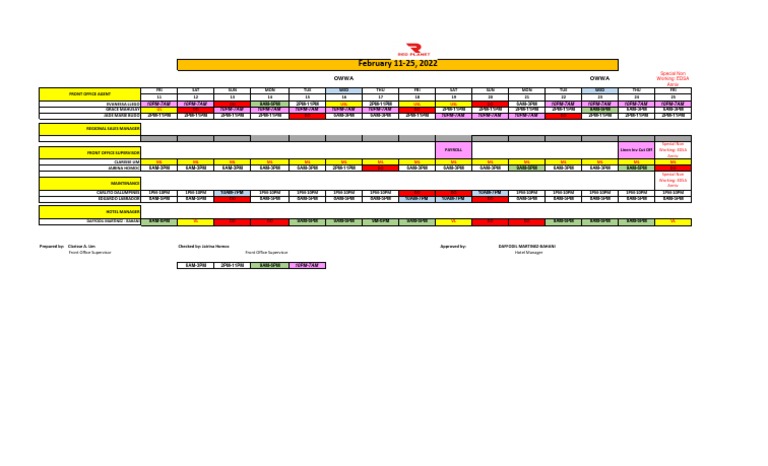 Duty Roster Sample | PDF