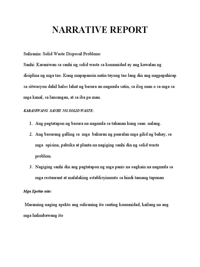 Narrative Report | PDF