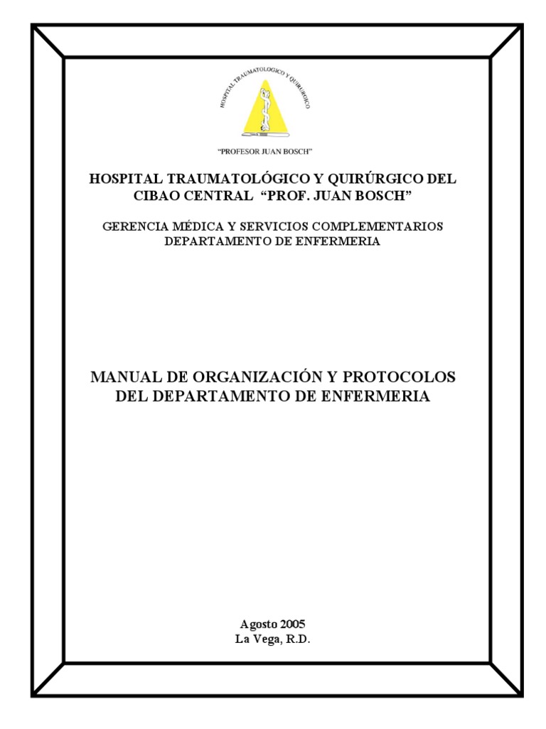 Manual De Protocolo De Enfermería Pdf Enfermería Hospital